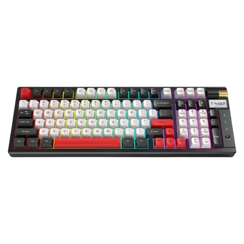 T-Wolf T70 Tri Mode RGB Mechanical Gaming Keyboard (Red Switch)